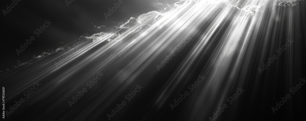 Digital sun rays light rendering isolated on the black background for ...