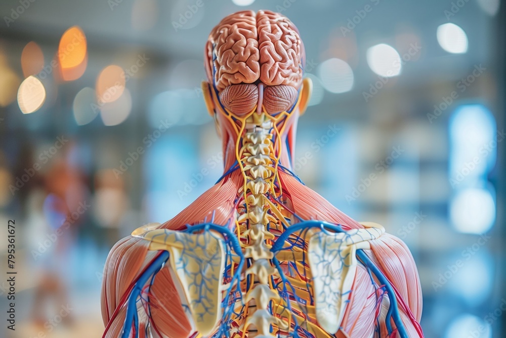 cervical vertebrae abstract 3d image by mri cervical spine for a ...