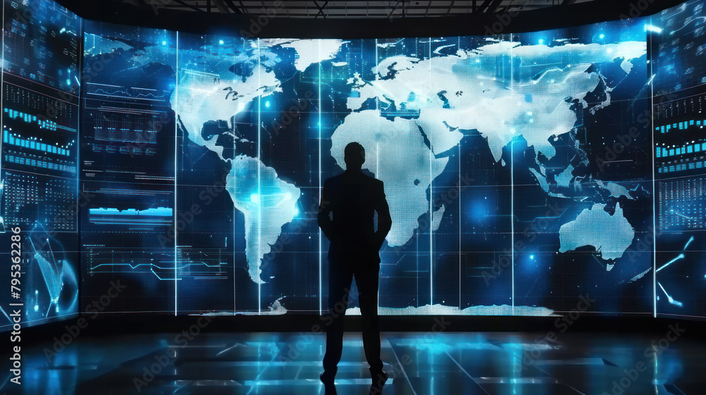 Global operations control room, government special forces command ...