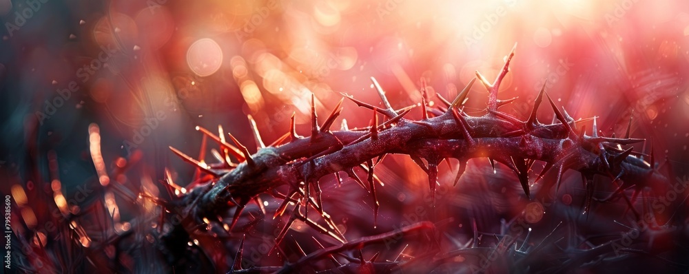 The reversed crown of thorns and the symbolic crown, representing Jesus ...