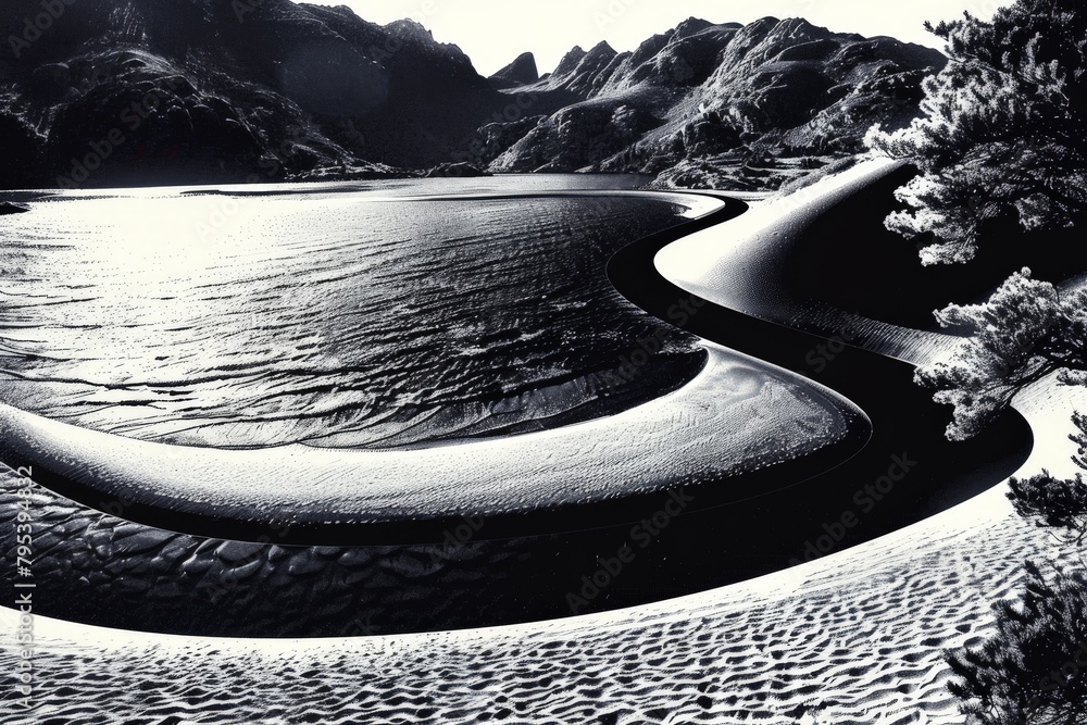 Picture of a large body of water with lots of waves. Suitable for ...