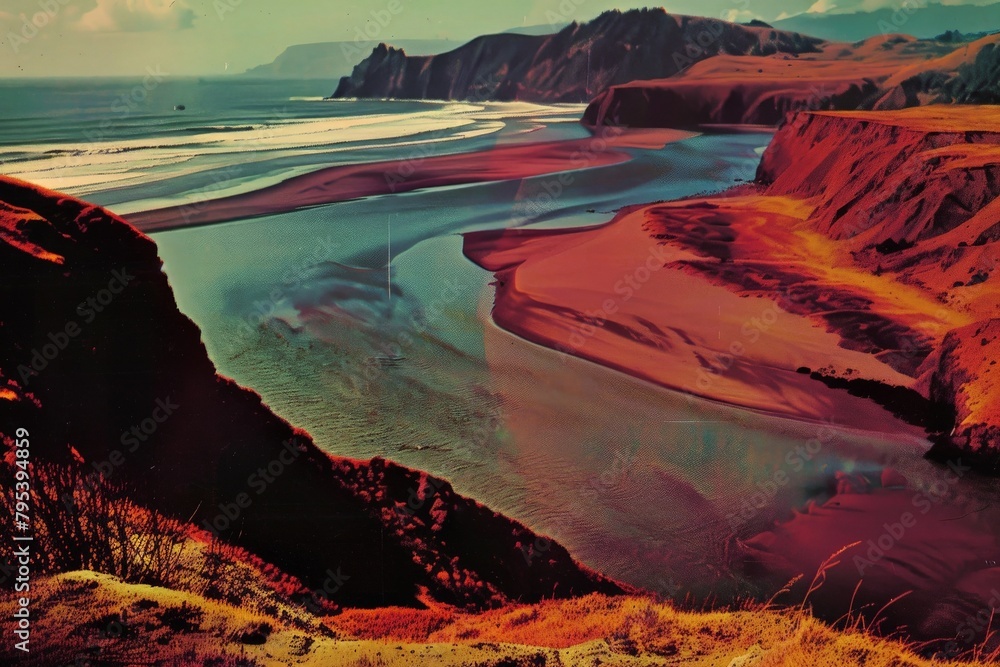 Picture of a large body of water with lots of waves. Suitable for ...
