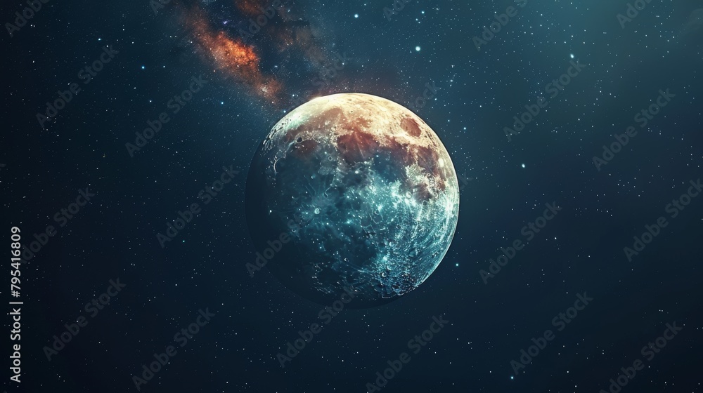 Eclipse: A photo of a total lunar eclipse, showing the moon fully ...