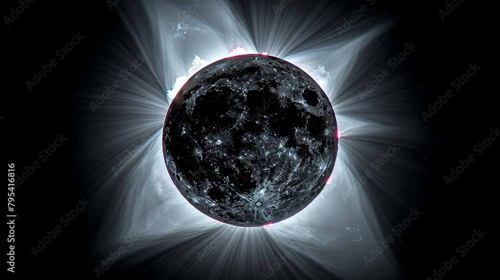 Eclipse: A photo of a total solar eclipse, showing the moon completely ...
