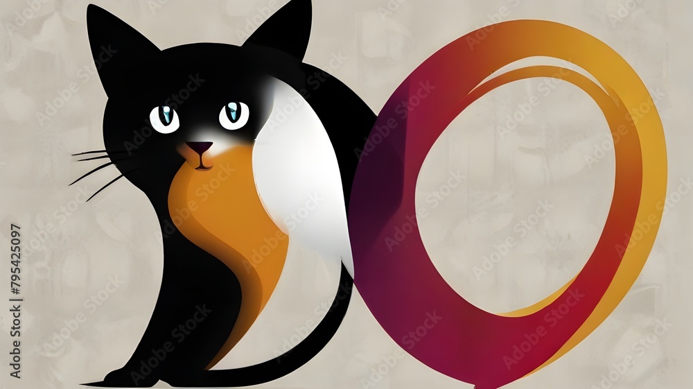 cat and mouse logo design showcasing two playful cats intertwined in a ...