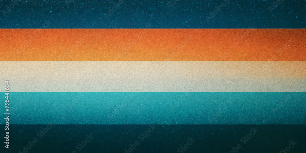 A series of horizontal bands of different colours create a visually ...