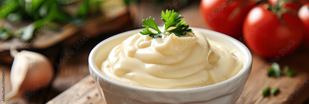 Indulge in the smooth allure of liquid mayonnaise, its subtle flavor ...
