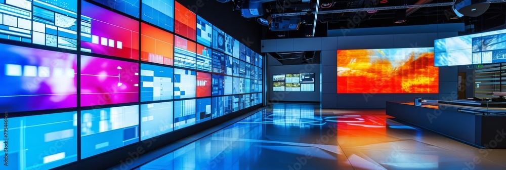 Design and impressive scale of the video wall Stock Photo | Adobe Stock