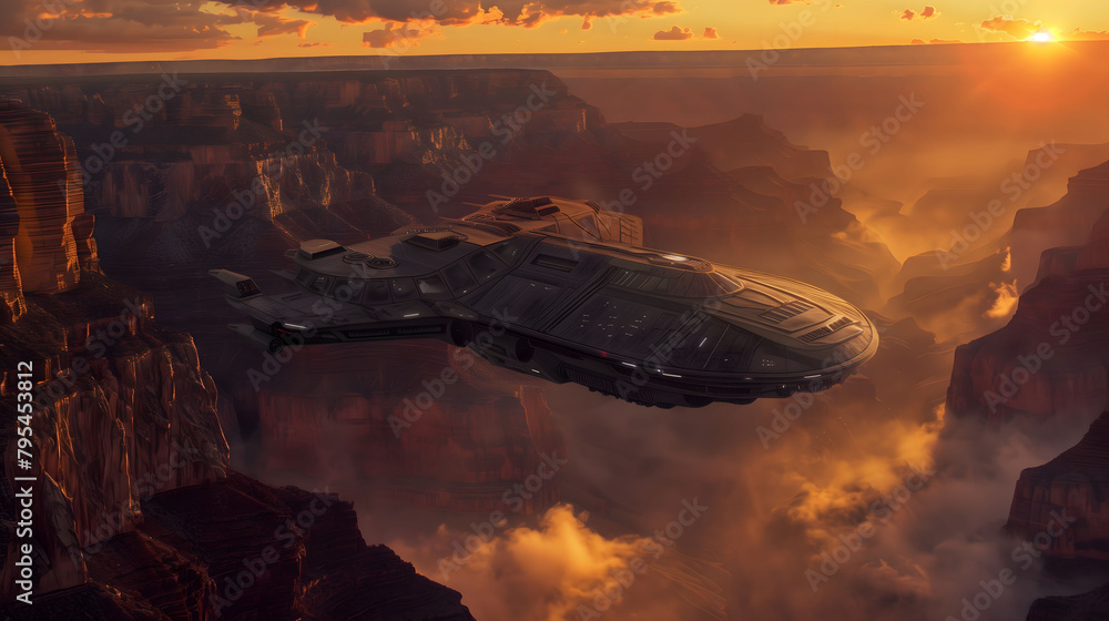 Extraterrestrial Encounter: Realistic Alien Craft in Grand Canyon ...