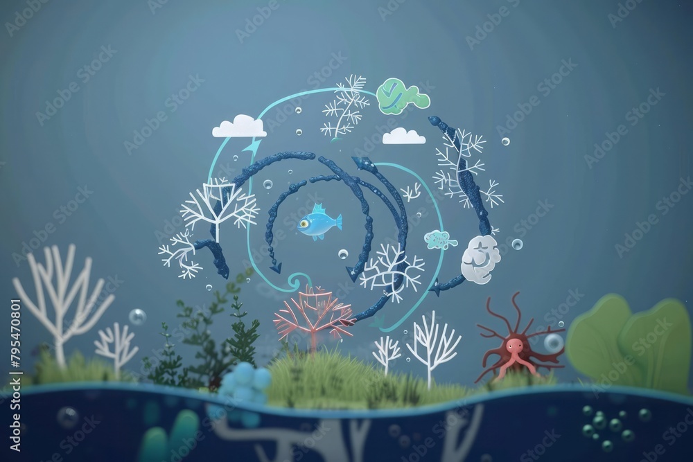 Foto de Animated diagram of the oxygen cycle, encompassing respiration ...