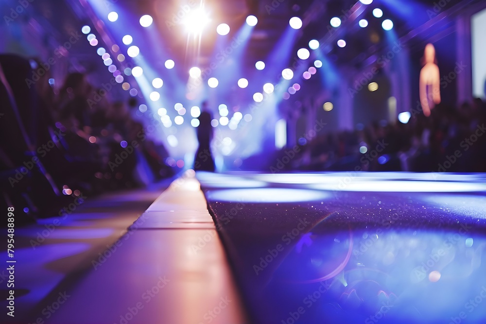 Fashion show runway event with a Fashion Week theme for photos. Concept ...