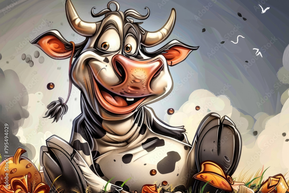 Discover the delightful illustration of a philanthropic cow using its ...