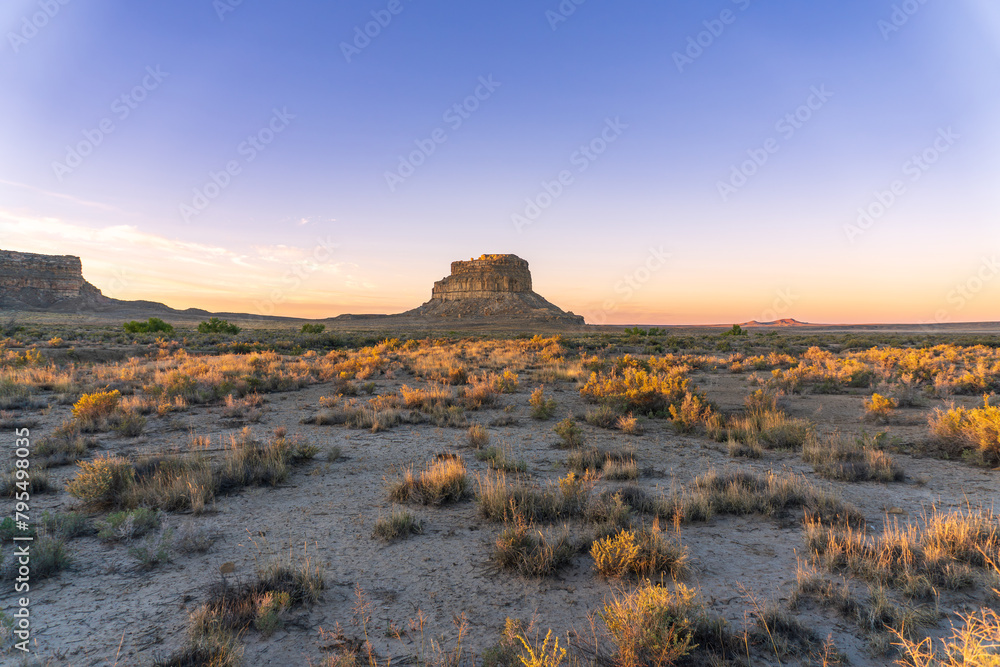 Sunrise at Fajada Butte in Chaco Culture National Historical Park in ...
