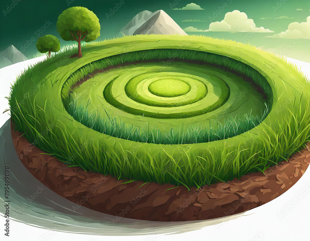 grass green circle land ground floor garden or garden earth soil land ...