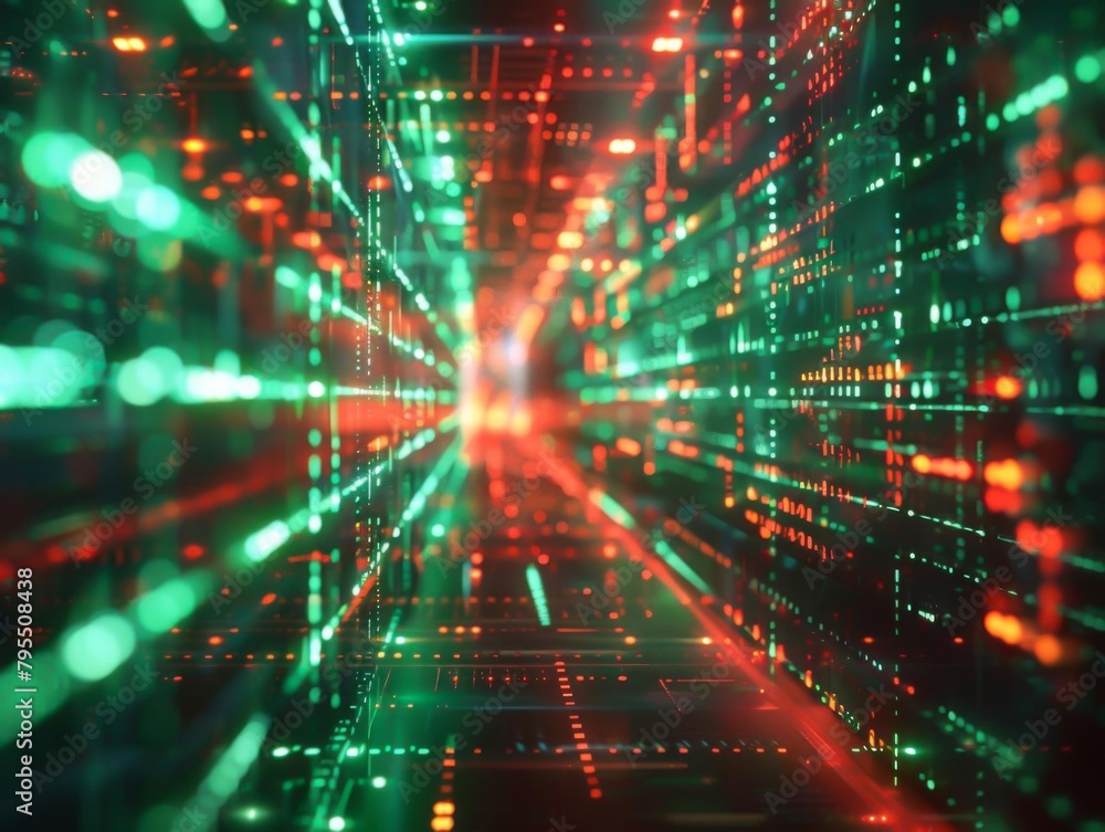 Two parallel neon graphs depicting direct and inverse correlations ...