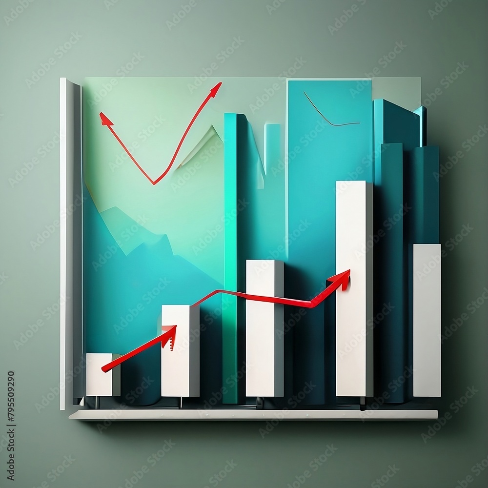 business graph showing growth,3D upward Graph,3D upward Graph board ...