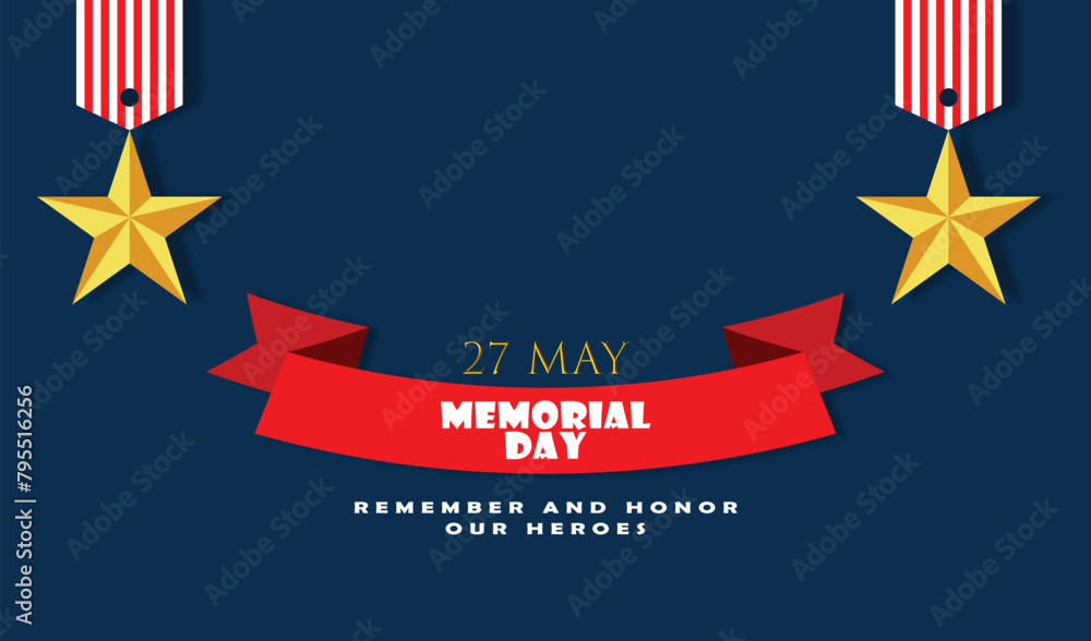 vector Memorial day 7 may America Post for social media, banner ...