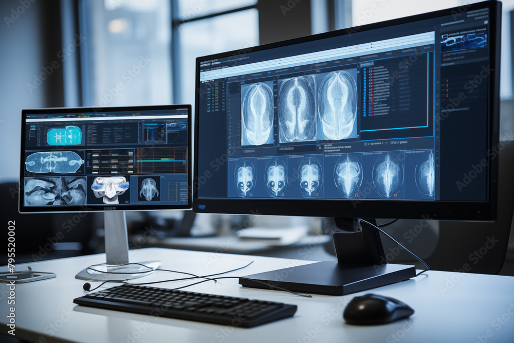AI-powered diagnostic software analyzing medical scans with speed and ...