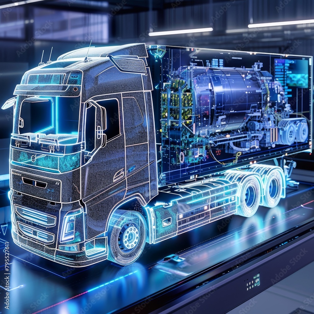 A digital twin showing the thermal management system of a long-haul ...