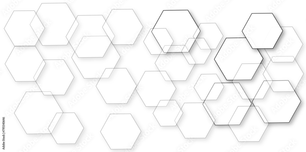 Abstract white background with hexagon and hexagonal background. Luxury white pattern with ...