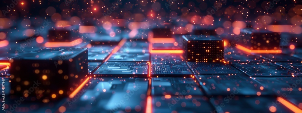 An abstract representation of the Bitcoin blockchain, showing blocks ...