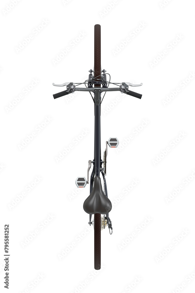 Black bicycle, top view. Black leather saddle and handles. Png clipart ...
