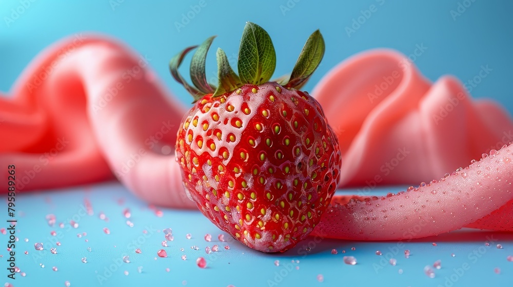 Imaginative twist on a strawberry, depicted with a gum-like stretch ...