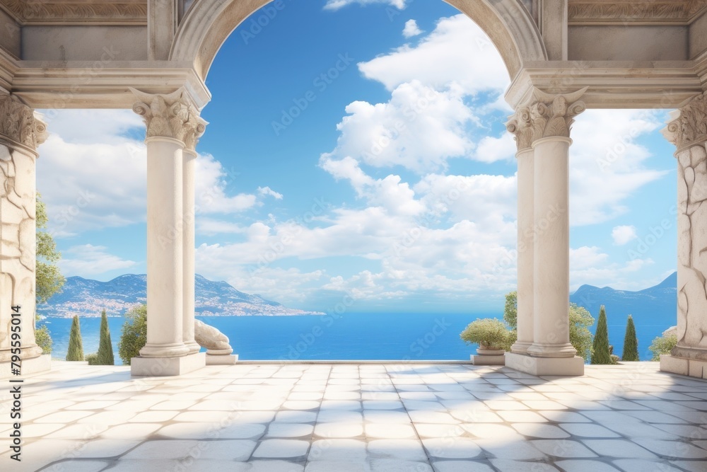 Greek style background architecture building outdoors Stock Photo ...