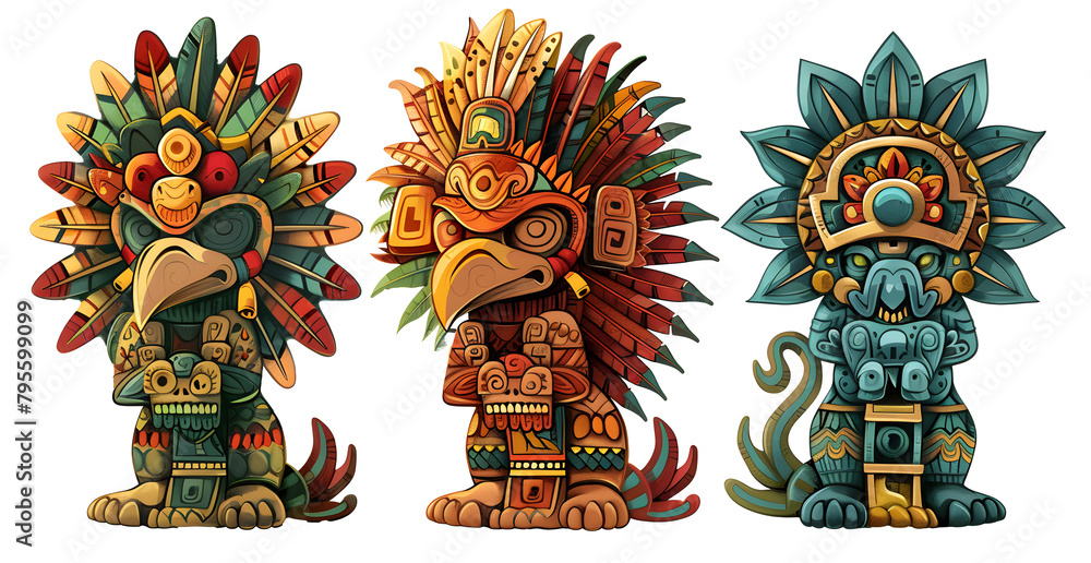 Aztec god Tlaloc (The god of rain, fertility, and water) Stock ...