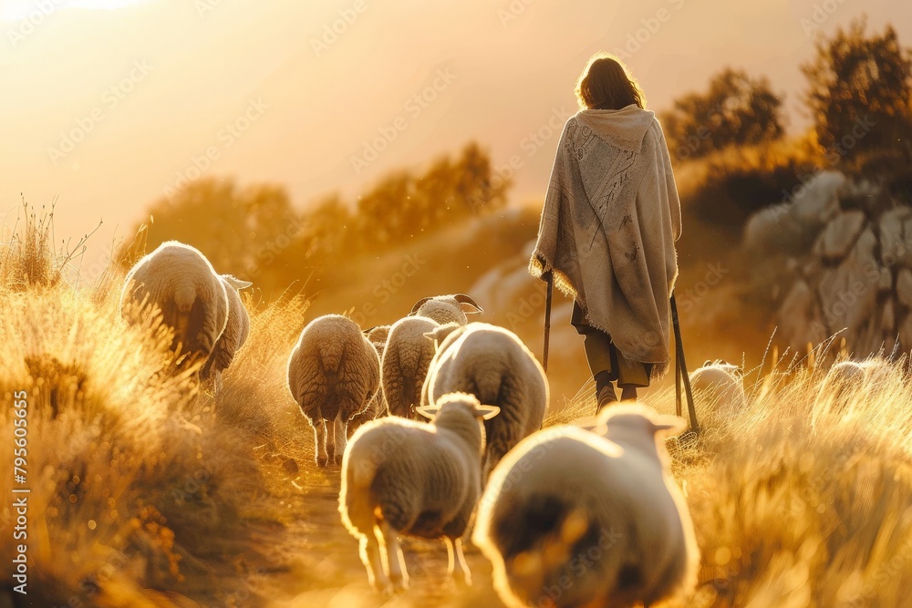 Depiction of Jesus Christ as Shepherd - Jesus Christ holding a Lamb ...