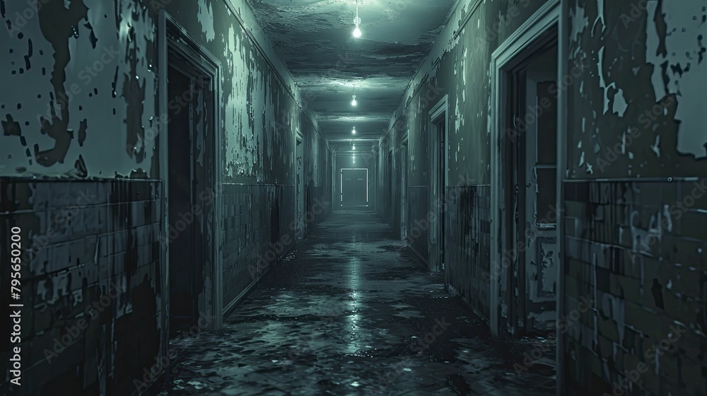 Explore the chilling depths of an abandoned asylum through a gloomy ...