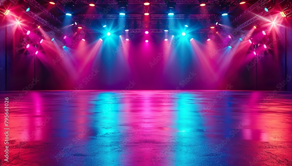 Modern dance stage light background with spotlight illuminated for ...
