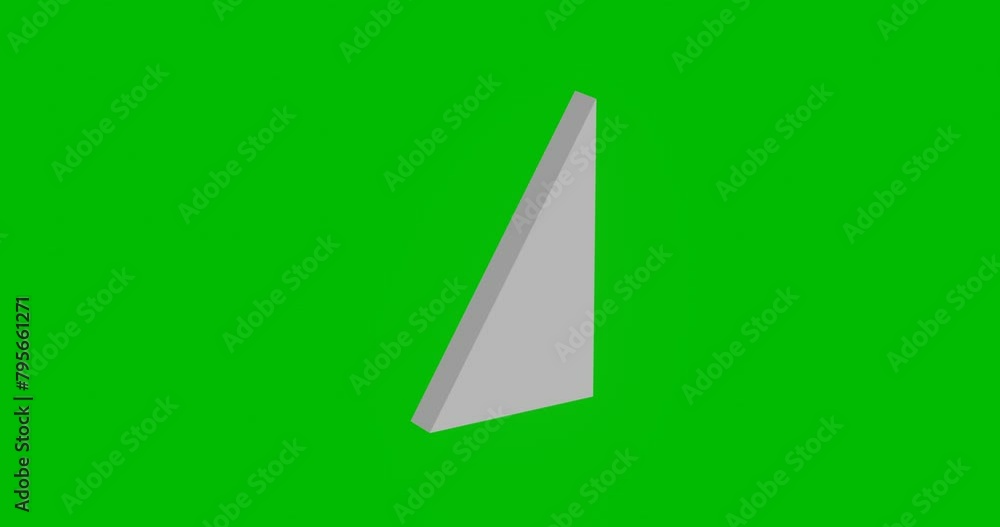 Animation of rotation of a white right triangle symbol with shadow ...