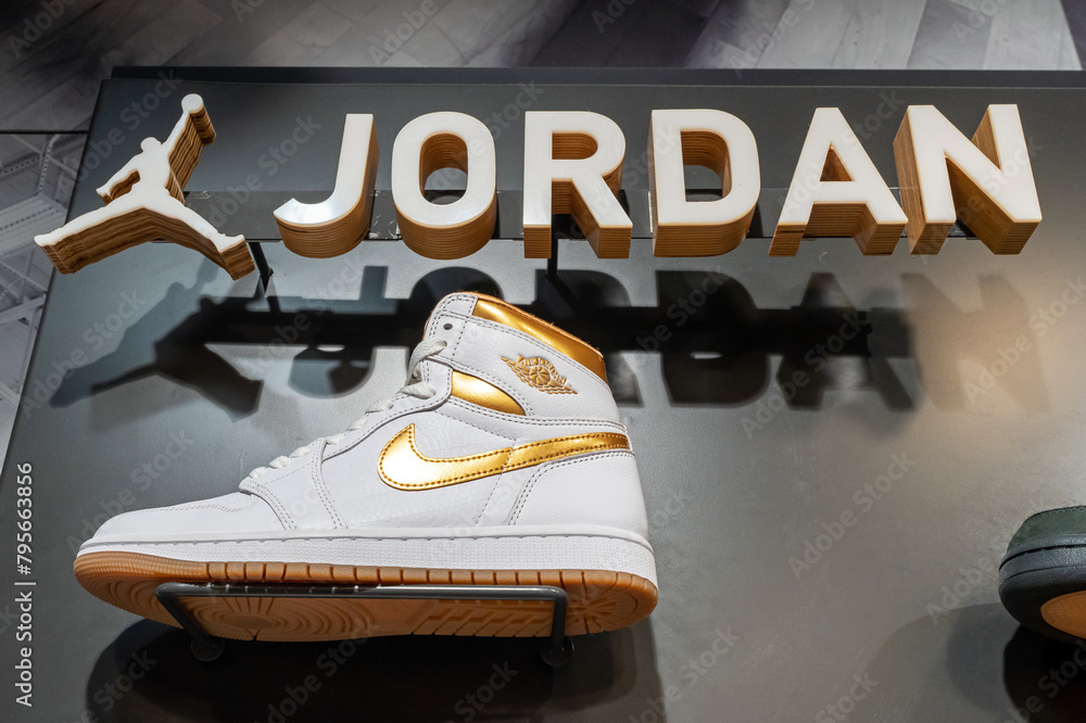 Jordan brand jumping man logo and Sneakers Nike Jordan in the Nike ...