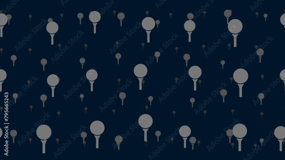 Golf symbols float horizontally from left to right. Parallax fly effect ...