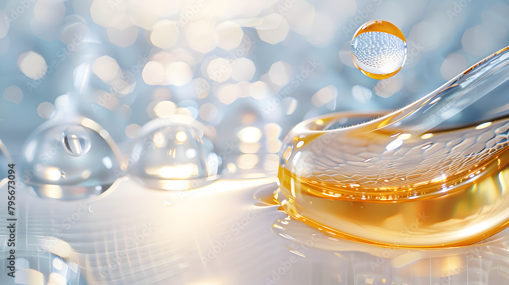 Cosmetic serum Oil drop on Saggy skin cell, Skin Repair, moisturizer ...