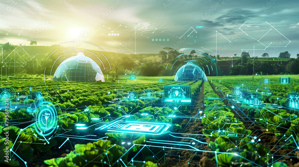 Agricultural Future: AI Data Analysis Icons for Eco-Friendly Harvesting ...