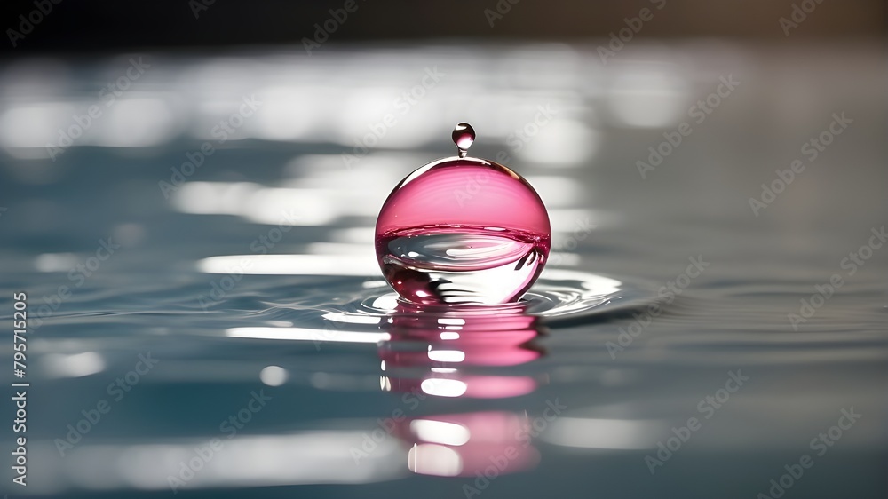 A high-resolution photograph capturing the moment a water droplet falls ...