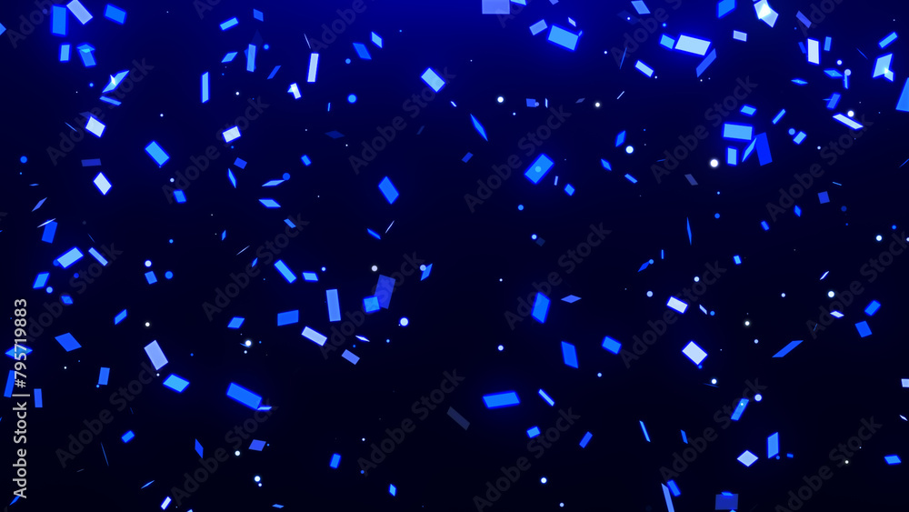 Bright blue confetti falling down on blue gradient background. Confetti ...