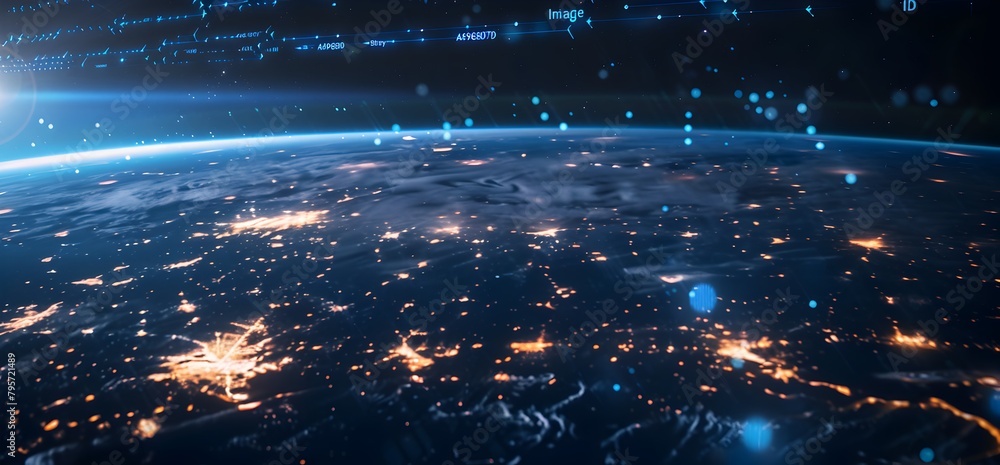 Abstract global network and connectivity concept with planet earth ...