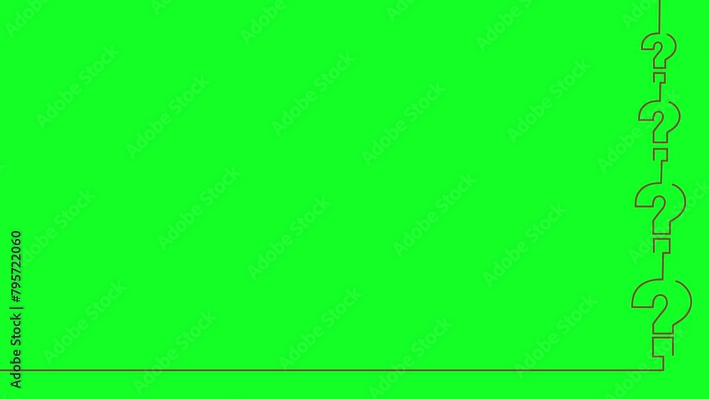 Vidéo Stock Green screen Background with colored one line right side ...