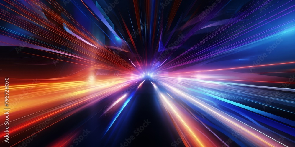Car motion trails. Speed light streaks background with blurred fast ...