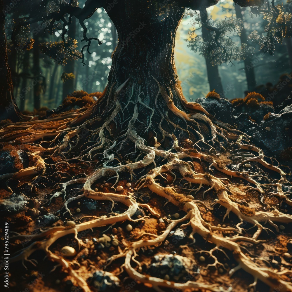 Explore the intricate world of mycorrhizal fungi and tree roots in a ...
