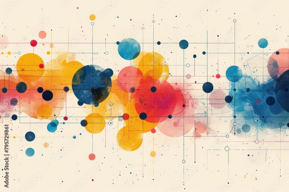 Illustrate the concept of Quorum Sensing using colors and shapes that ...