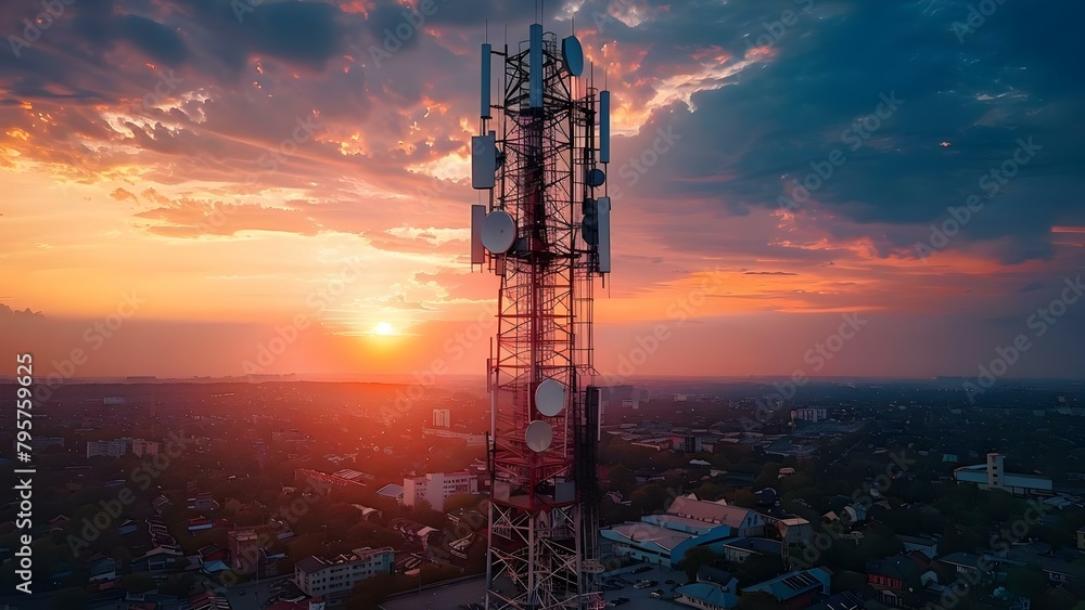 Enhanced Telecom Tower Technology for Improved Coverage and User Experience. Concept Telecom ...
