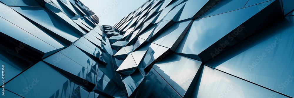 Architecture details Modern building Futuristic Metal wall tiles facade ...