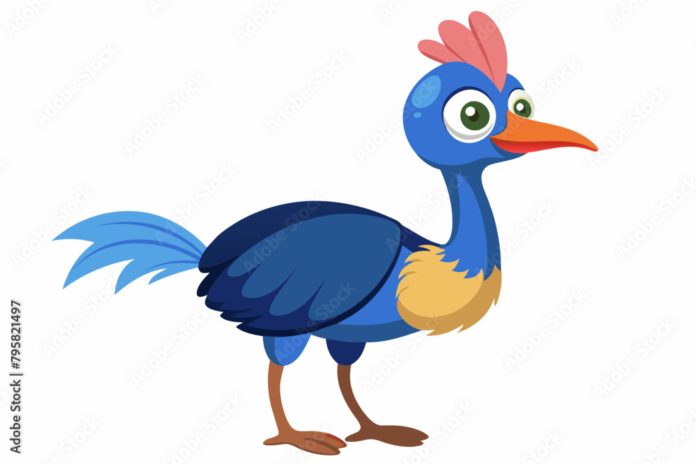 cassowary bird cartoon vector illustration Stock Vector | Adobe Stock