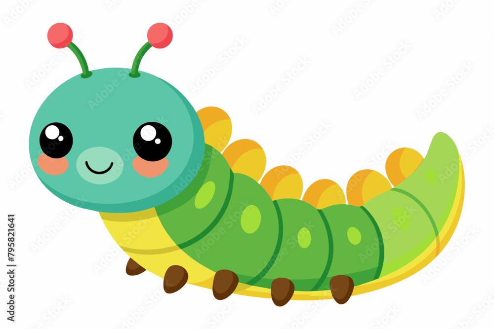 caterpillar insect cartoon vector illustration Stock Vector | Adobe Stock