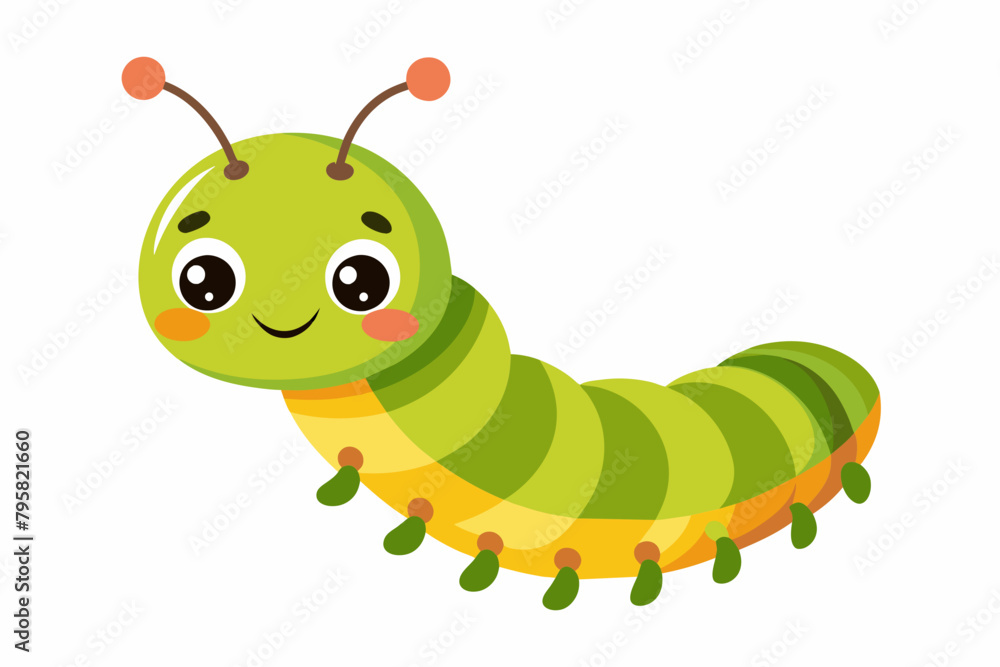 caterpillar insect cartoon vector illustration Stock Vector | Adobe Stock