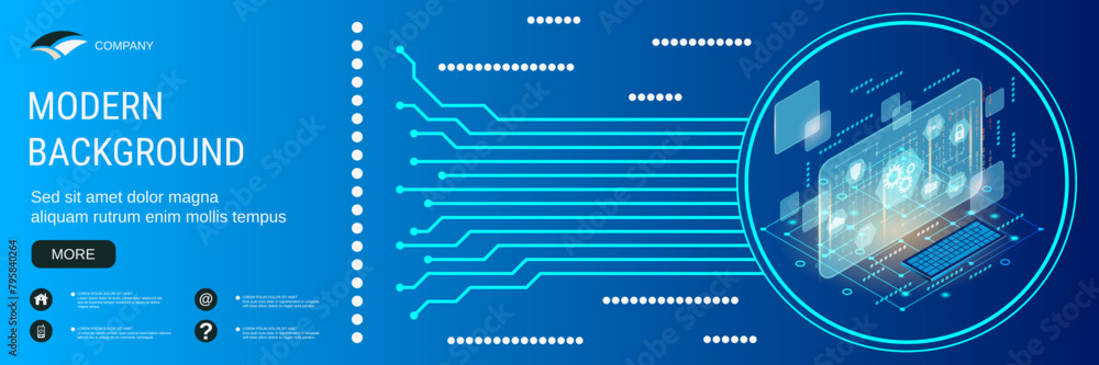 Digital technology banner vector design template. Artificial ...